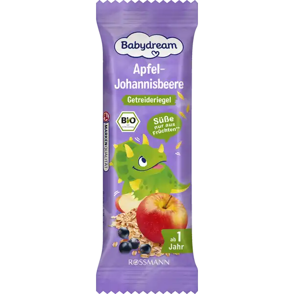Babydream Økologisk kornbar, æble-solbær Køb online | rossmann.dk Babydream Økologisk kornbar, æble-solbær Køb online | rossmann.dk