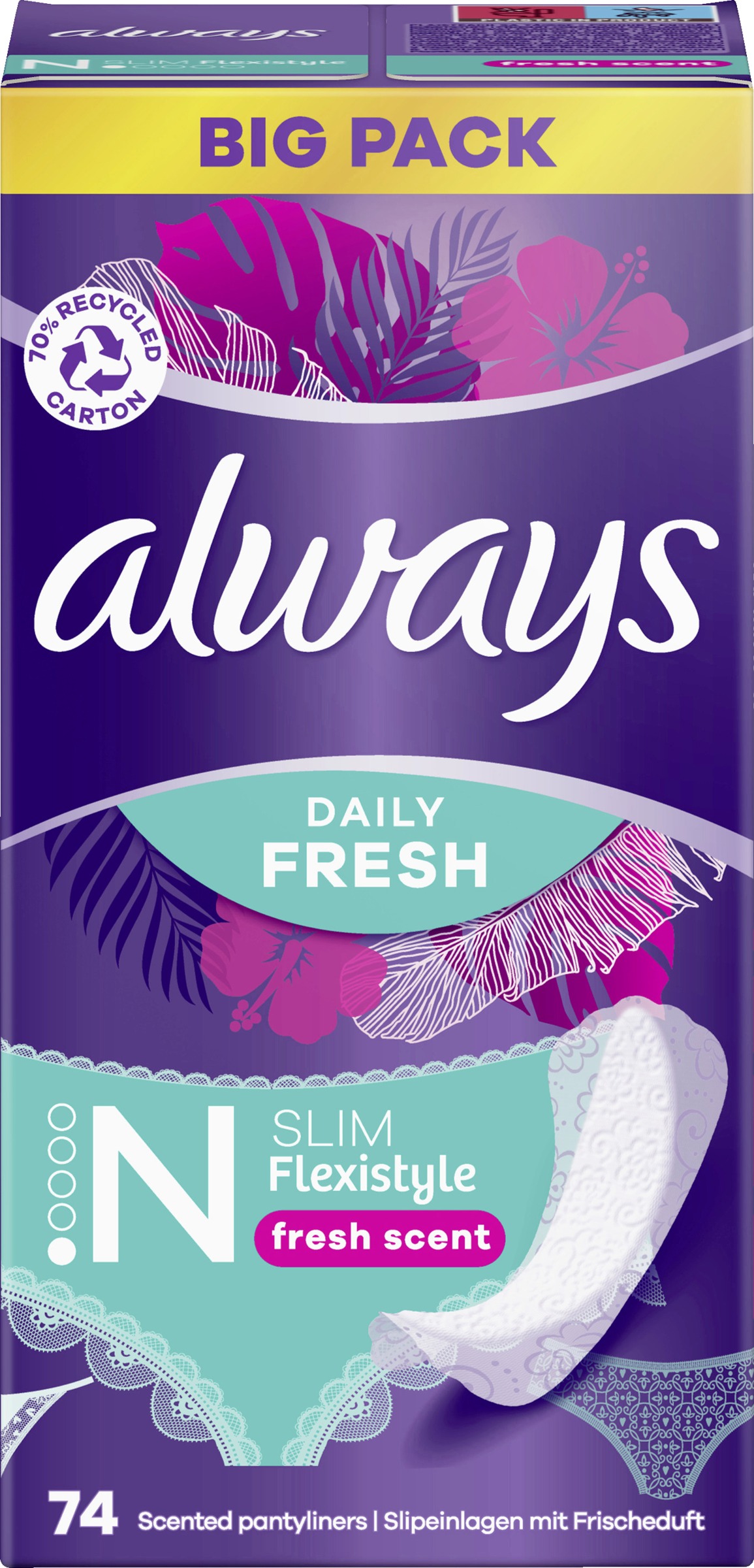 Always Daily Fresh Flexistyle trusseindlæg Slim med duft Big Pack Køb ...