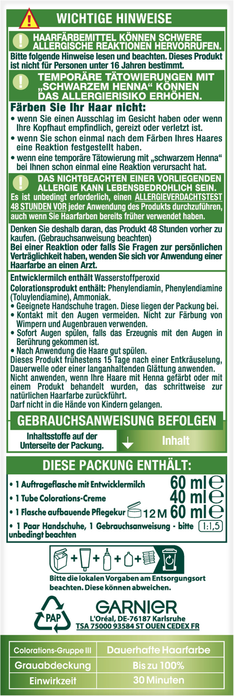 Garnier Nutrisse Ultra Crème permanent pleje-hårfarve 3 Espresso ...