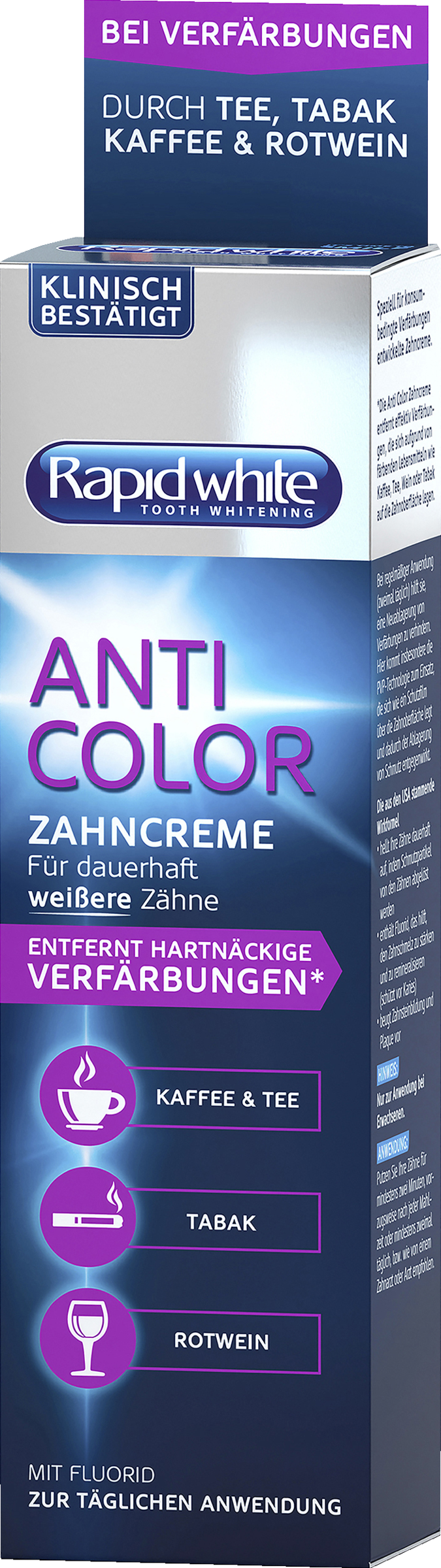 Rapid White Anti Color-tandpasta Køb online | rossmann.dk
