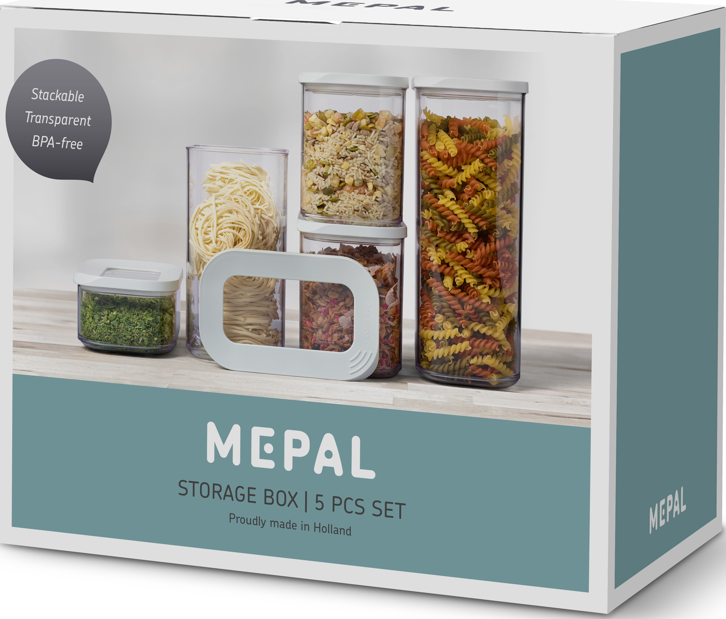 MEPAL Opbevaringsbokse Modula Startsæt 5 dele - hvid Køb online ...