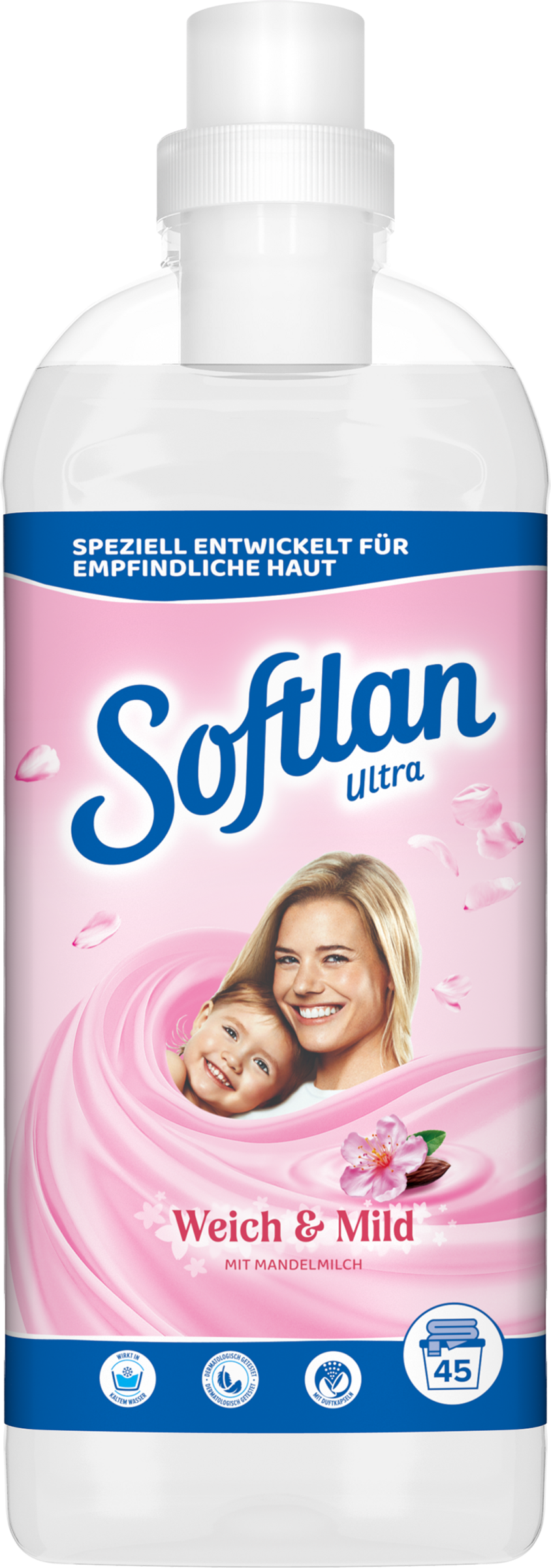 Softlan Ultra skyllemiddel Soft & Mild, 45 vaske Køb online | rossmann.dk
