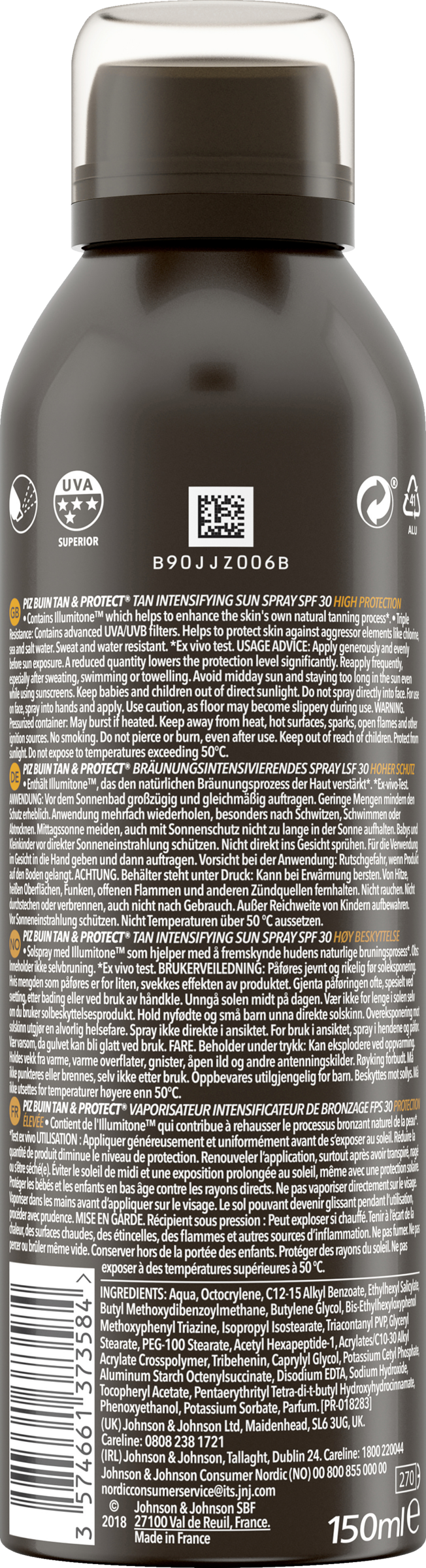 Piz Buin Solbrun + beskyttelse Intensiv spray SPF 30 Køb online ...