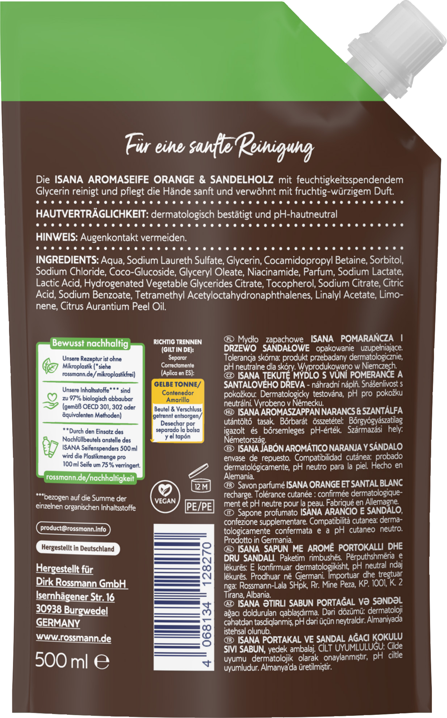 ISANA ISANA Aroma Soap Orange & Sandalwood NFB Køb online | rossmann.dk