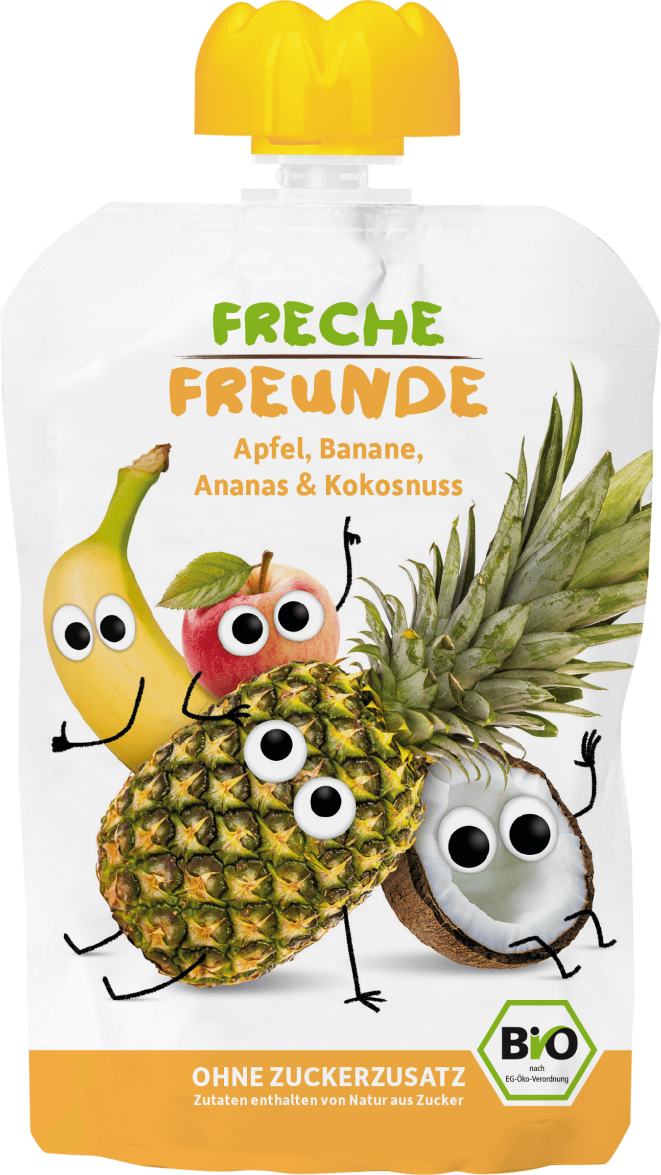Freche Freunde Økologisk Freche Freunde 100 % æble, banan, ananas og ...