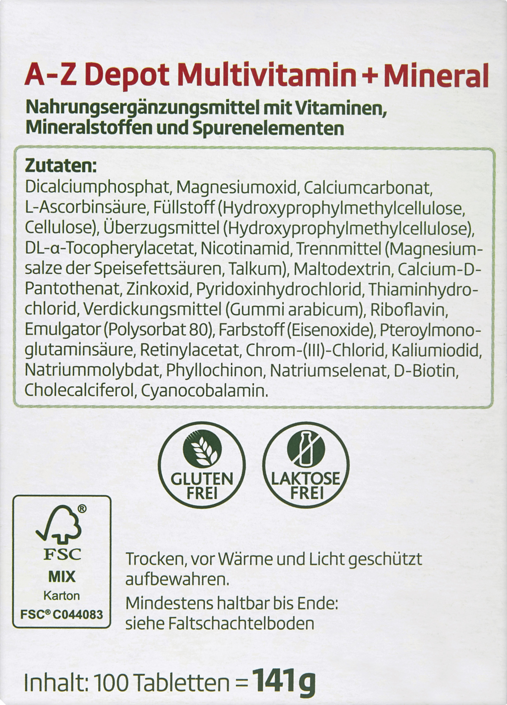 altapharma A-Z Depot Multivitamin + Mineral Køb online | rossmann.dk